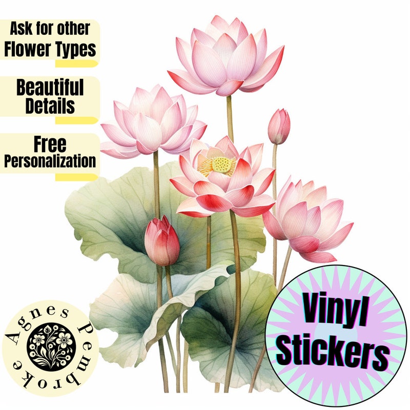 Lotus Flower Sticker - Etsy