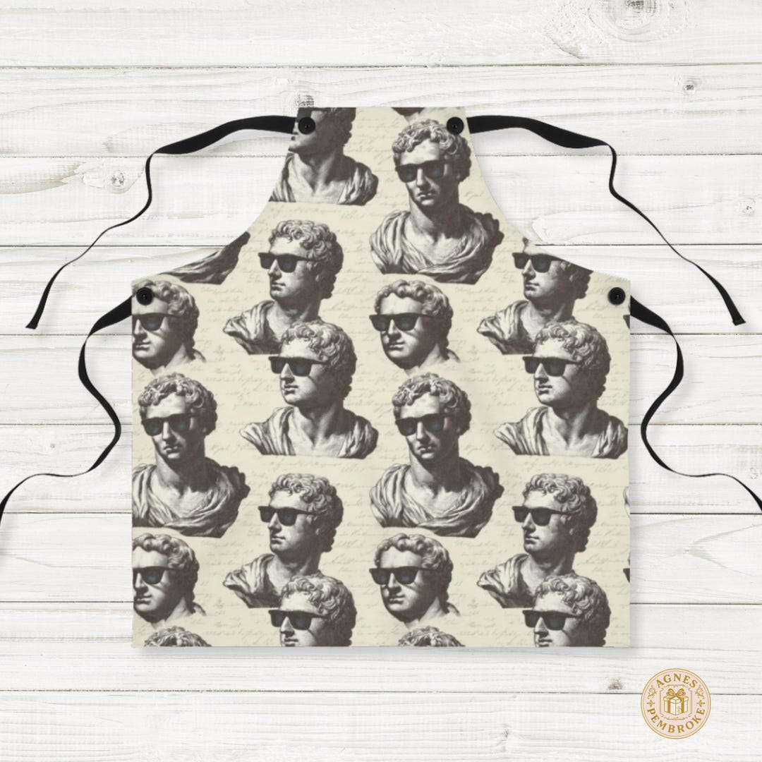 Classical Statue Bust Apron Vintage Design Funny Artistic Kitchen ...