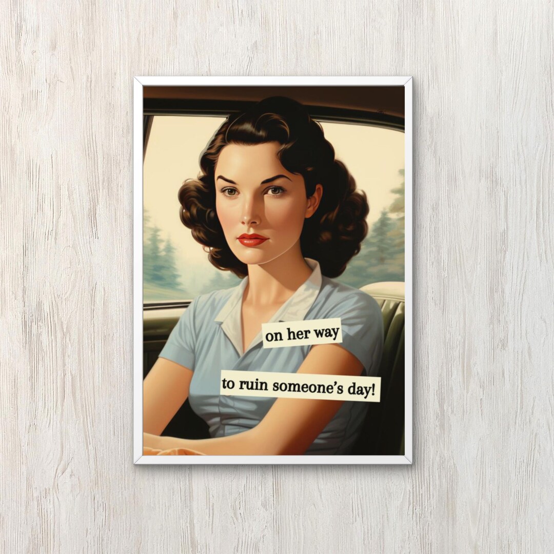 Humorous Artful Wall Decor Mid Century Modern Poster Quirky Wall Art ...