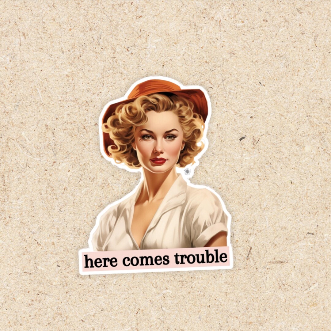 Vintage Vinyl Sticker Mid Century Decals Funny Retro Style Sticker ...