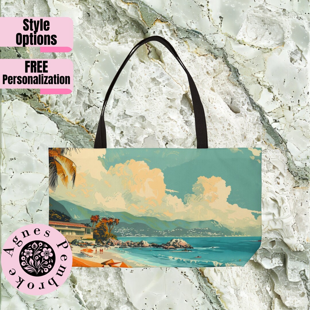 Seaside Weekender Bag T Bottom Unique Designer Bag Cotton Handle Beach ...