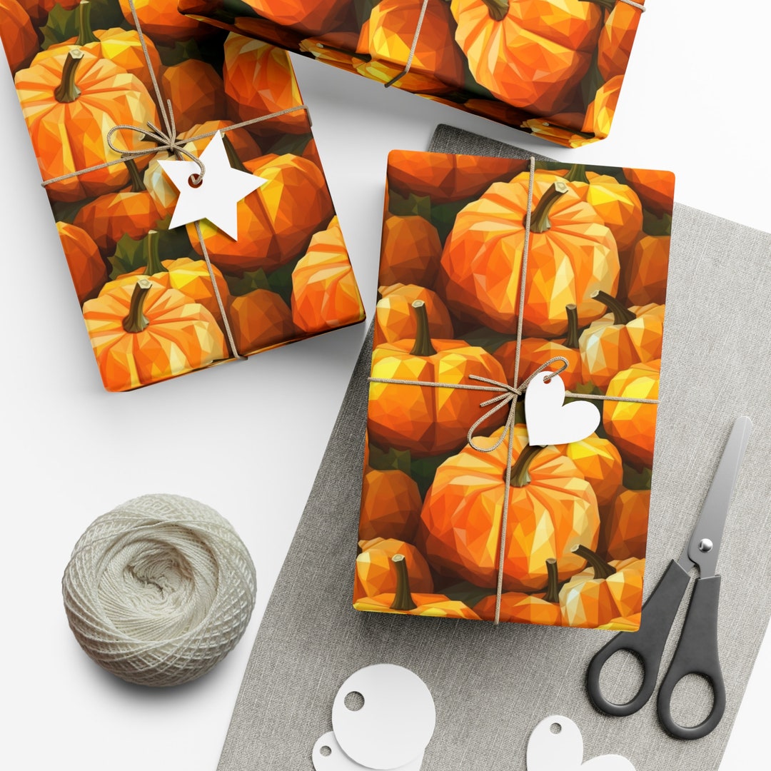 Happy Thanksgiving Wrapping Paper Autumn Gift Wrap Fall Festive ...
