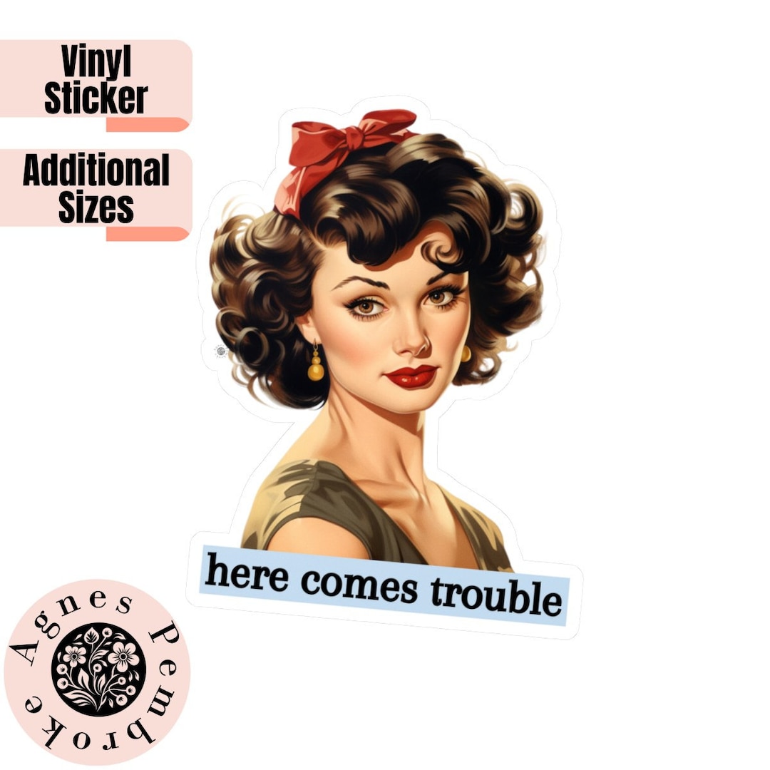 Vintage Vinyl Sticker Mid Century Decals Funny Retro Style - Etsy