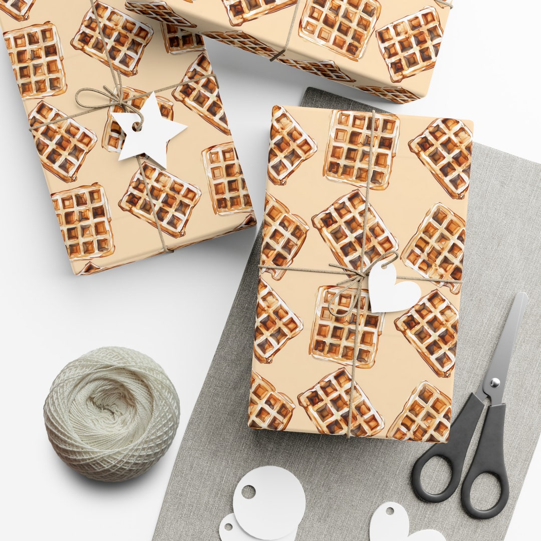 Part Favors Gift Wrap Paper Unique Waffles Prints Colorful Wrapping ...