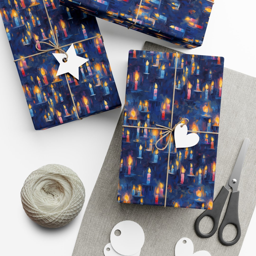 Unique Wrapping Paper Hanukkah Gift Wrap Festival of Lights Packaging ...