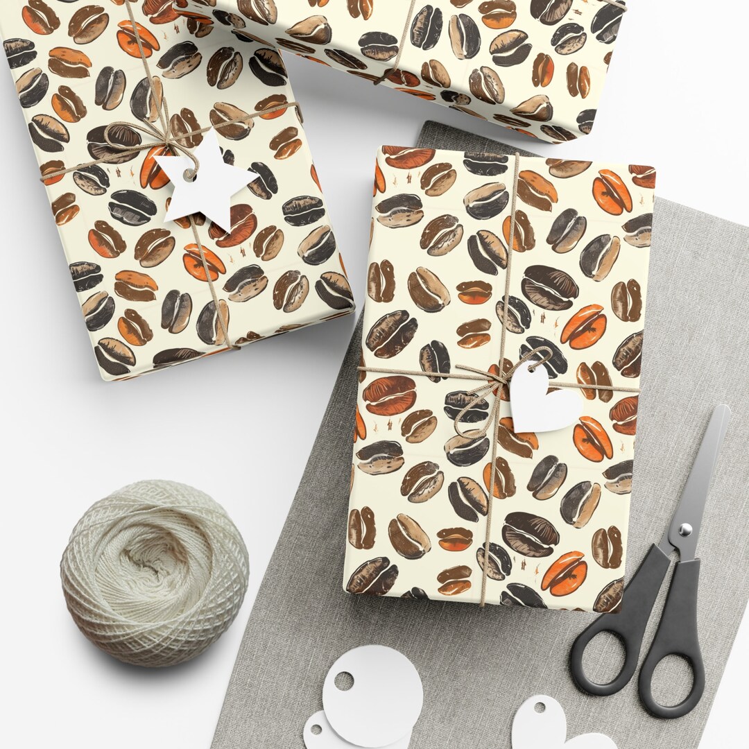 Coffee Beans Wrapping Paper Unique Gift Cover for Coffee Lover Birthday ...