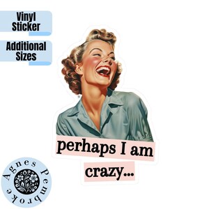 Crazy Art Sticker Funny Retro Vinyl Sticker Mid Century Decals High ...