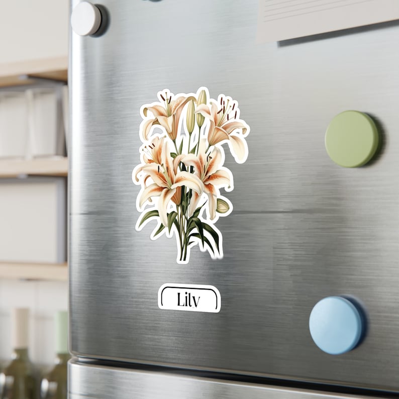 Lily Flowers Vinyl Decal Sticker Notebook or Journal Sticker Decorative ...