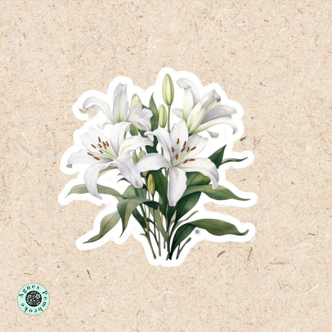 Aesthetic Lily Flowers Vinyl Decal Stickers Collectible Floral Journal ...
