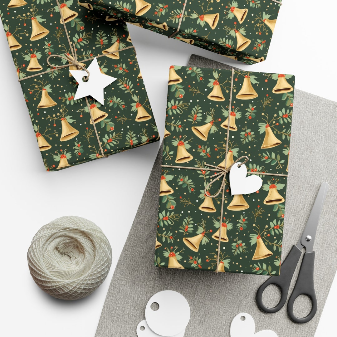 Christmas Bells Wrapping Paper Santa Claus Gift Wrap Vintage - Etsy Christmas Bells Wrapping Paper Santa Claus Gift Wrap Vintage - Etsy