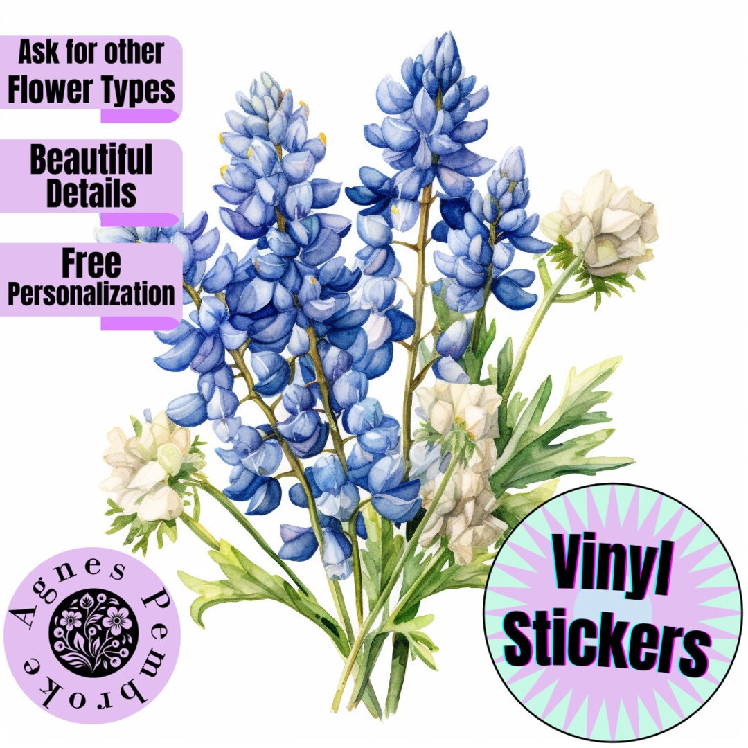 Personalized Vinyl Flower Sticker Colorful Gift Box Sticker Waterproof ...