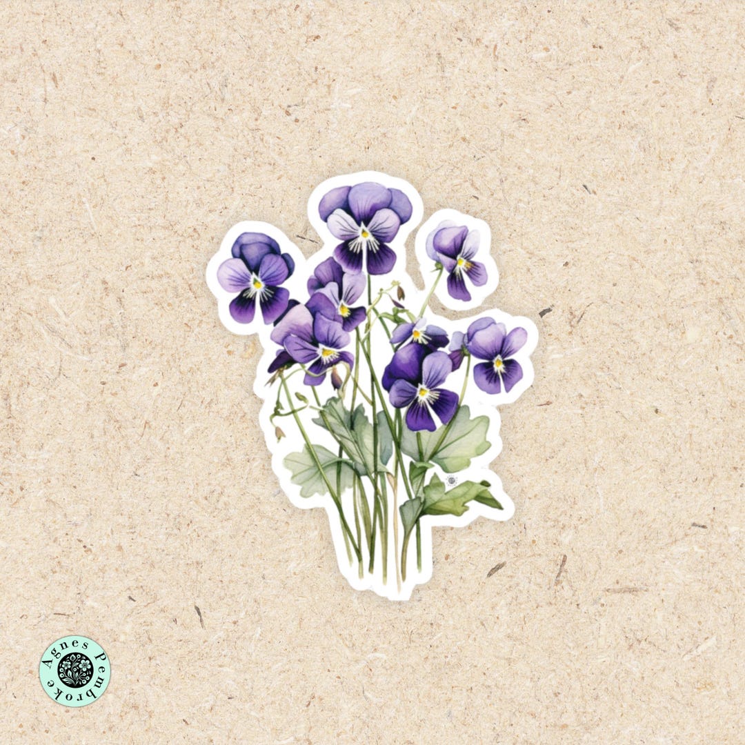 Viola Flowers Vinyl Decal Stickers UV Resistant Water Bottle Decor ...