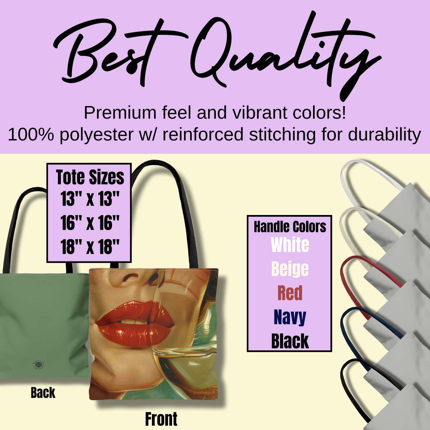 Floral Prints Weekender Bag Durable Handle Tote Bag With Decorative ...