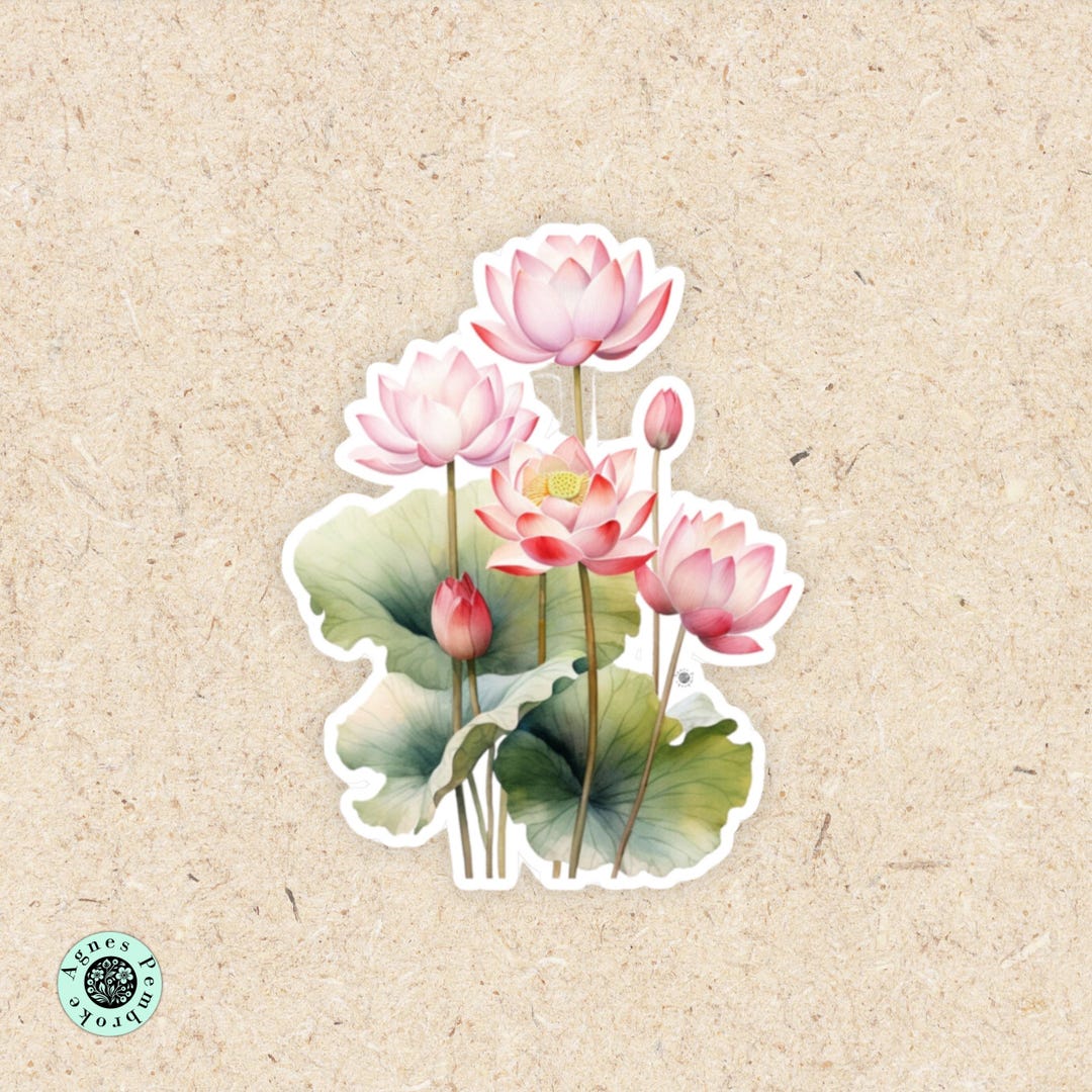 Lotus Vinyl Decal Sticker Kiss Cut Colorful Decal Journal Sticker or ...