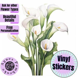 Calla Lily Flowers Vinyl Decal Stickers Unique Gift Box Decor Floral ...