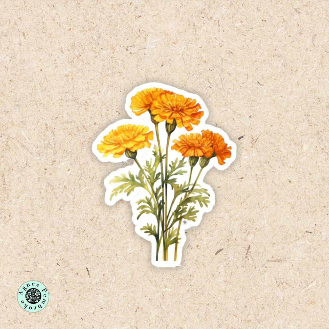 Flower Decor Sticker Vinyl Wildflower Decal Personalized Gift Vintage ...