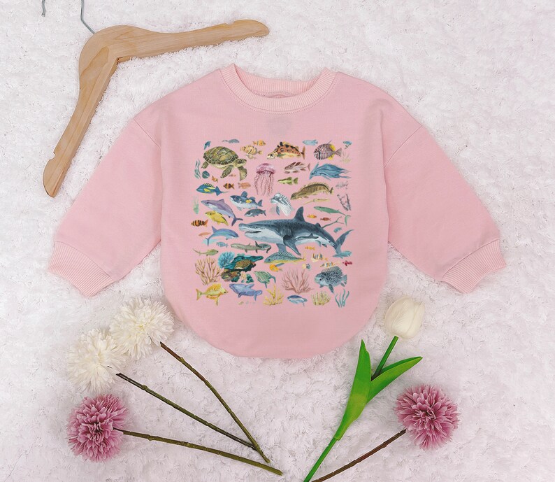 Under the Sea Baby Romper Sweatshirt, Boho Ocean World Bodysuit, Cute ...