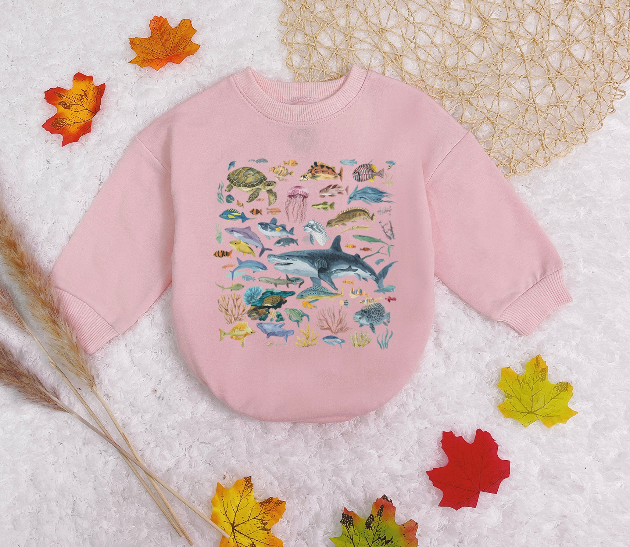 Under the Sea Baby Romper Sweatshirt, Boho Ocean World Bodysuit, Cute ...