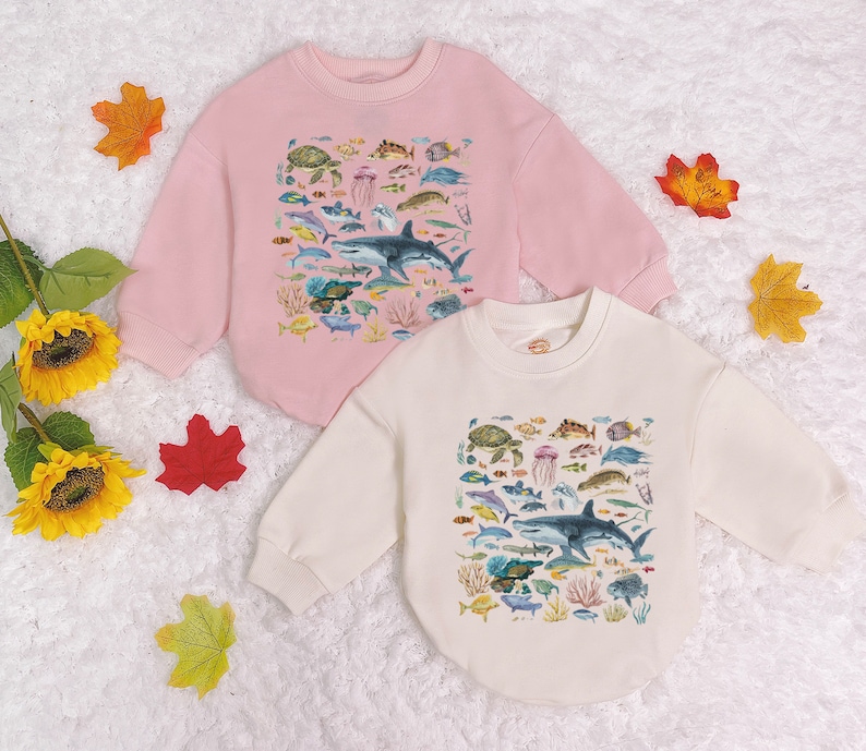 Under the Sea Baby Romper Sweatshirt, Boho Ocean World Bodysuit, Cute ...