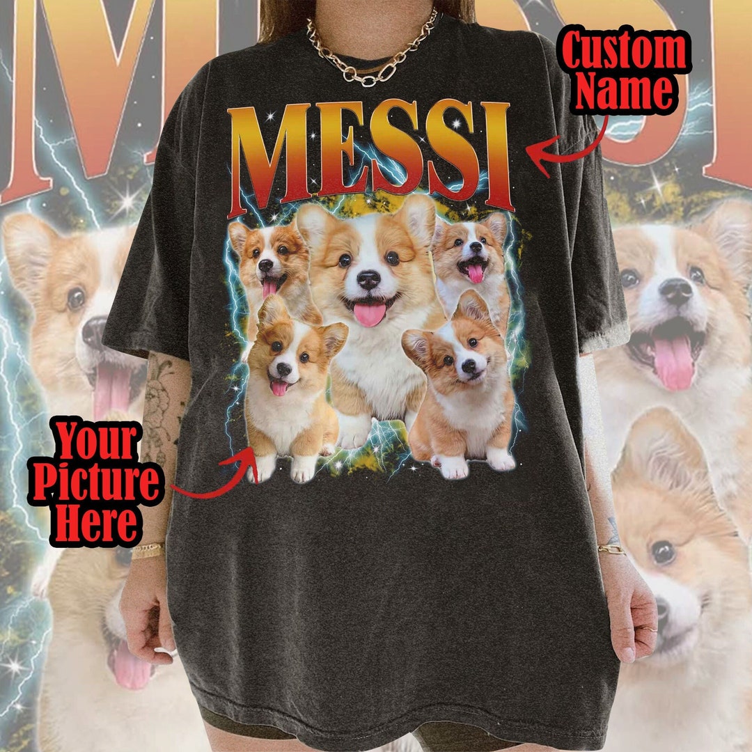 CUSTOM Bootleg Rap PET Shirt, Custom Pet, Custom Photo Vintage Graphic ...