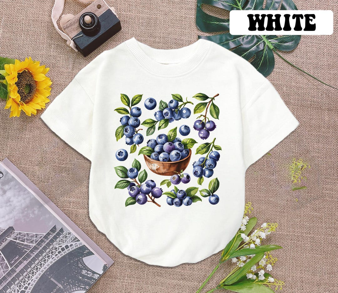 Aesthetic Blueberries Baby Romper Short Sleeves, Summer Fruit Bodysuit ...