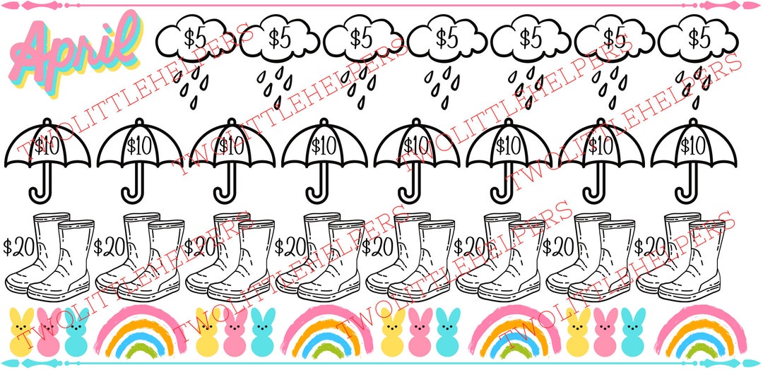 April Showers Savings Challenge - Etsy