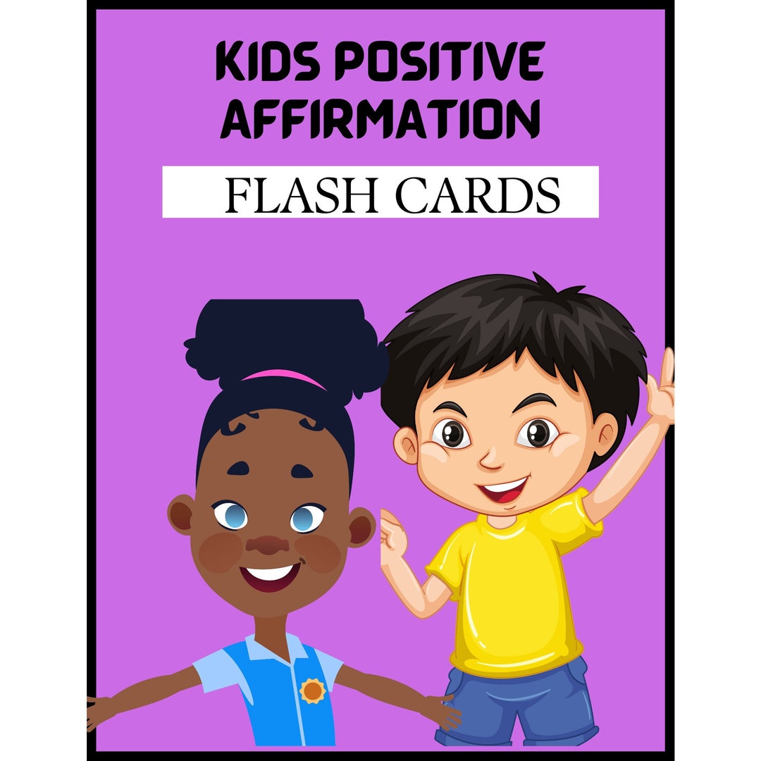 Kids Positive Affirmation Flash Cards Journal 20cards Kids Room Decor ...