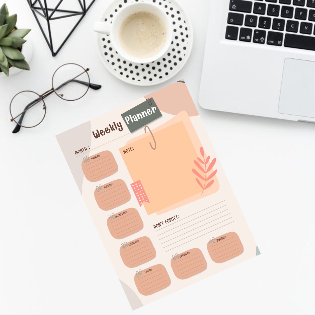Weekly Planner, Digital Planner ,digital Products ,printable Products ...