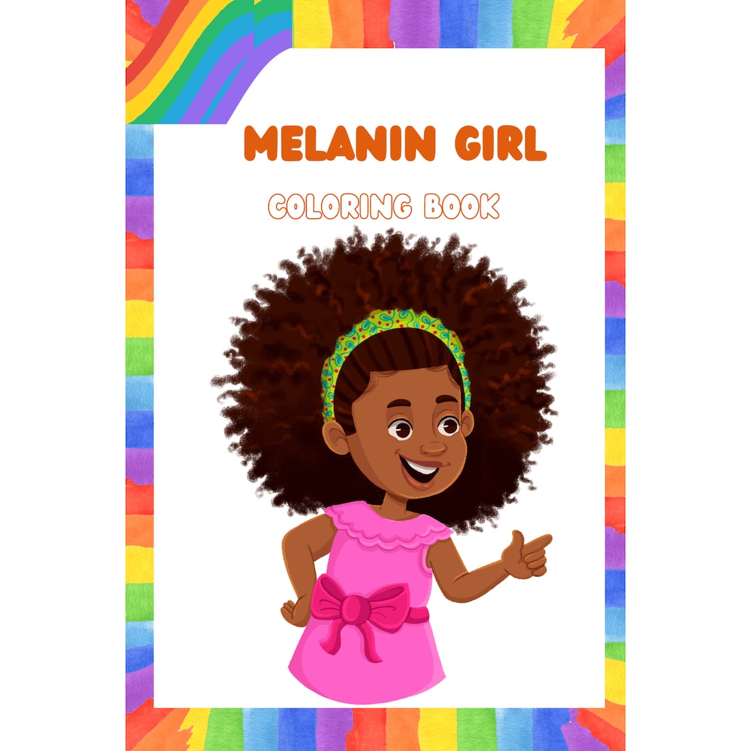 Melanin Girl Coloring Book Pages 21 | Kids Coloring Book | Gift for Her ...