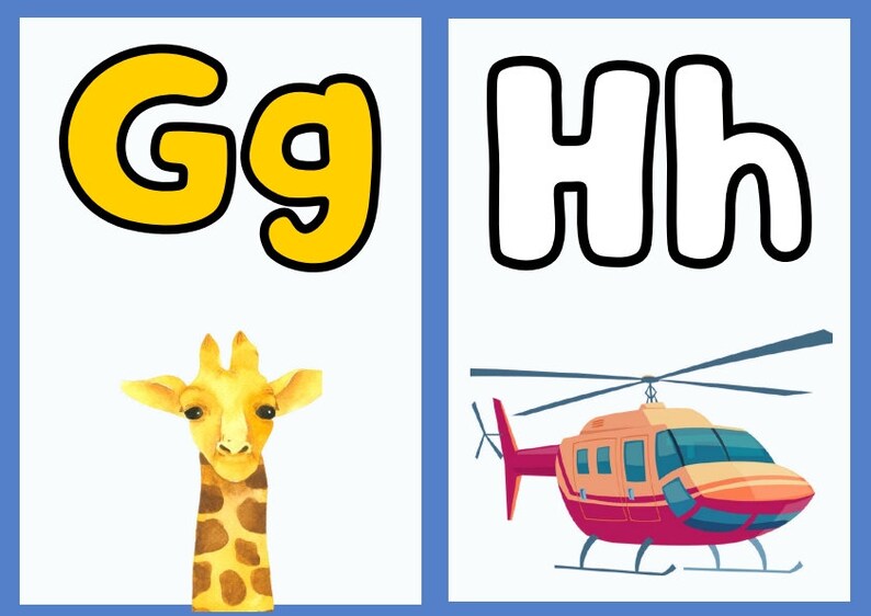 Lets Learn Letters Numbers Card Shapes Colors and Body - Etsy