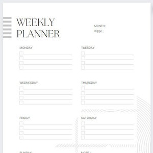 Simple Printable Weekly Planner 2024 - Etsy