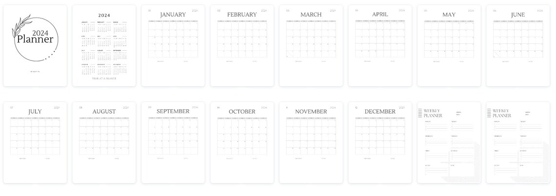 Simple Printable Weekly Planner 2024 - Etsy