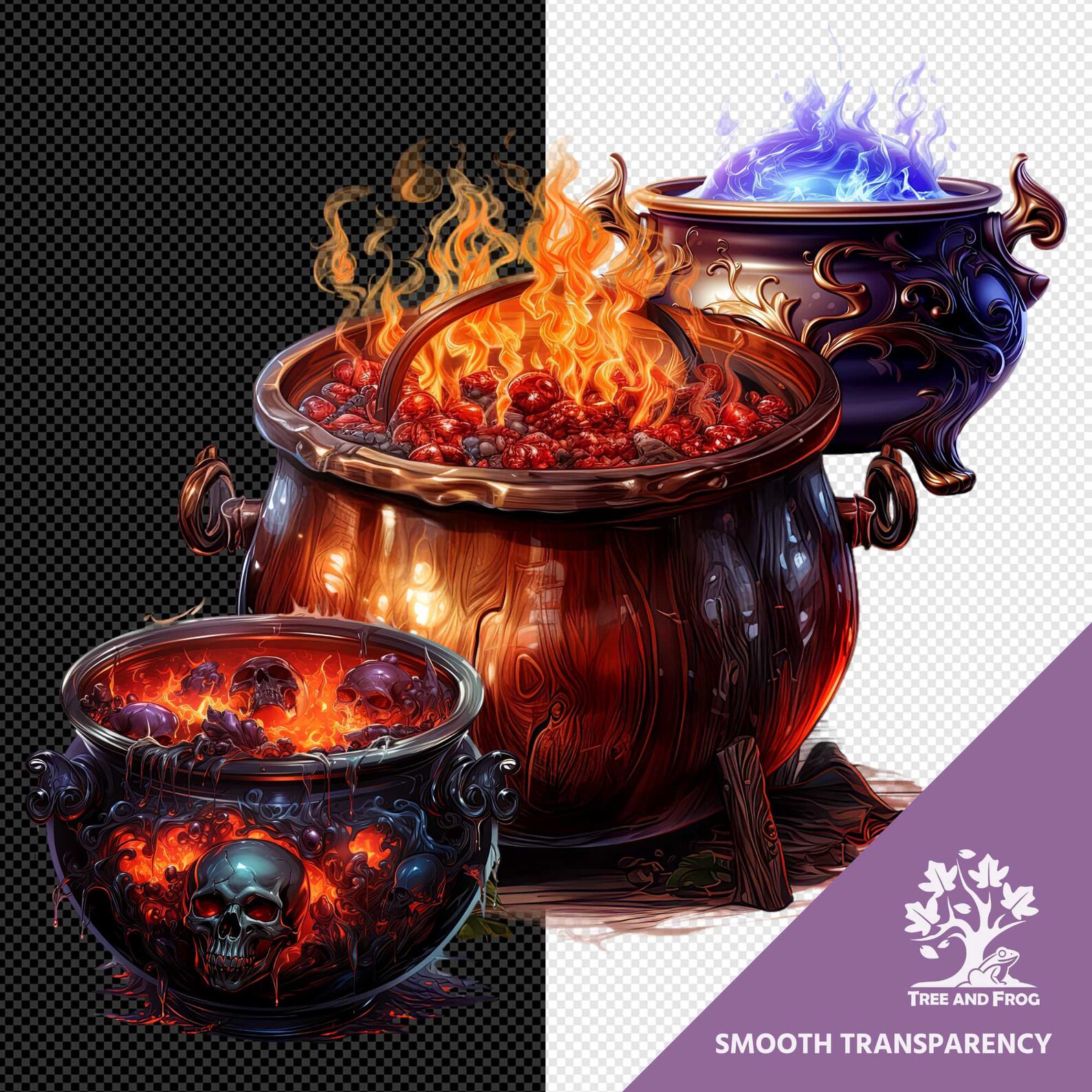 24 PNG Magic Cauldrons Clipart Witch Wizard Brewing Boil Pot - Etsy