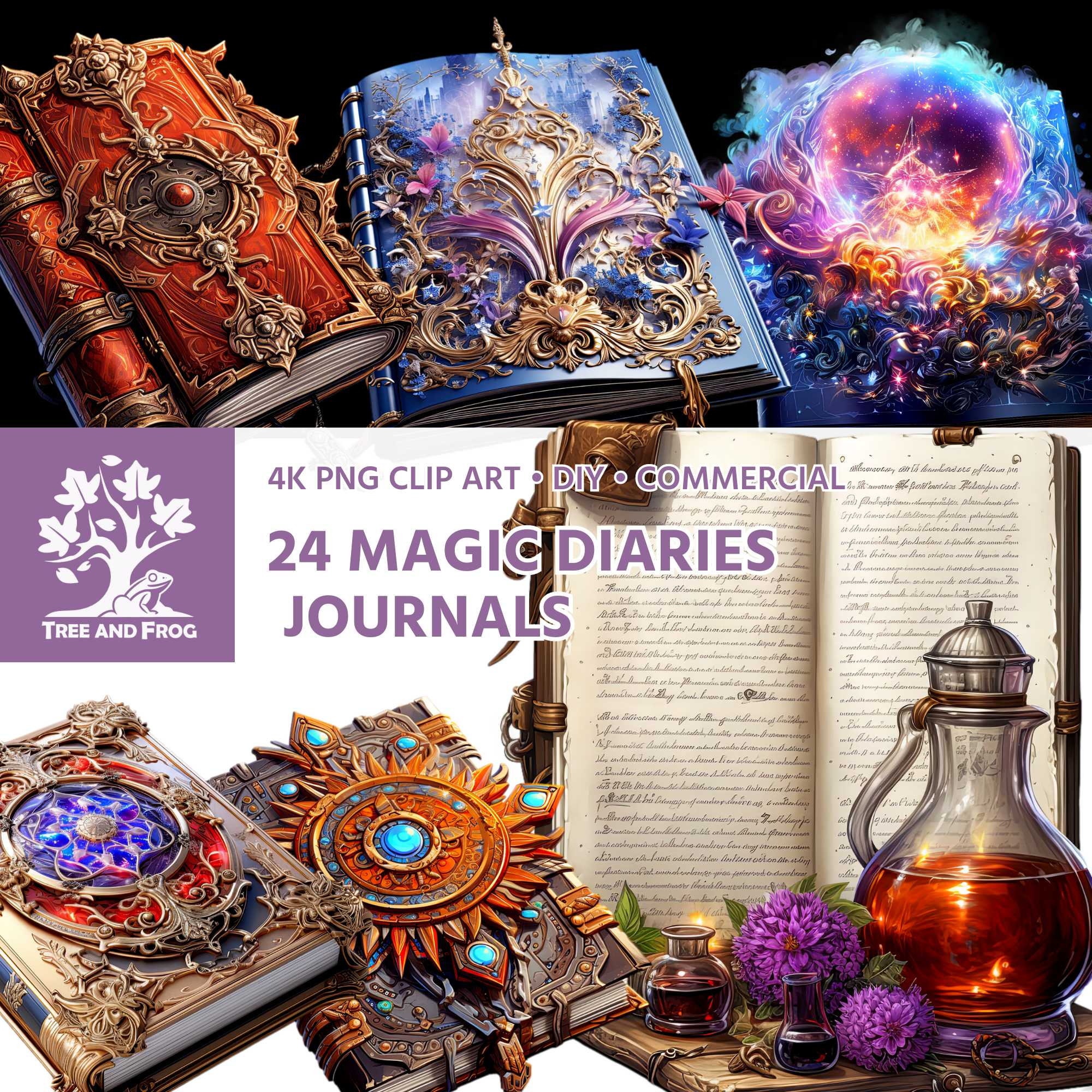 24 PNG Magic Diaries Journals Clipart Notepad Spellbook - Etsy