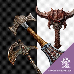 24 PNG Fantasy Axes Clipart Hatchet Viking Orc Dragon Celtic Dwarf ...