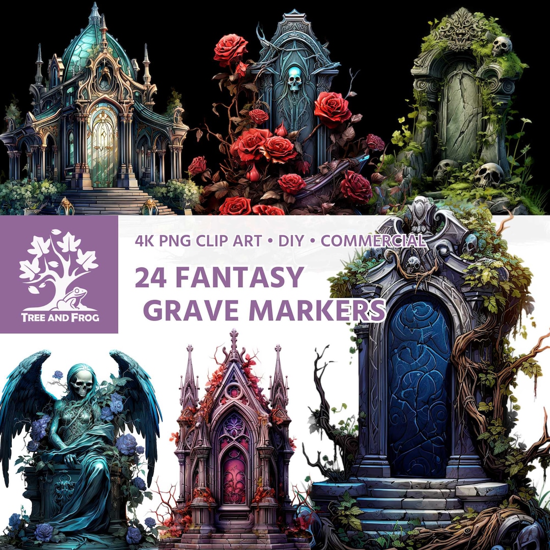 24 PNG Fantasy Grave Markers Clipart Tombstone Obelisk Slant Gothic ...