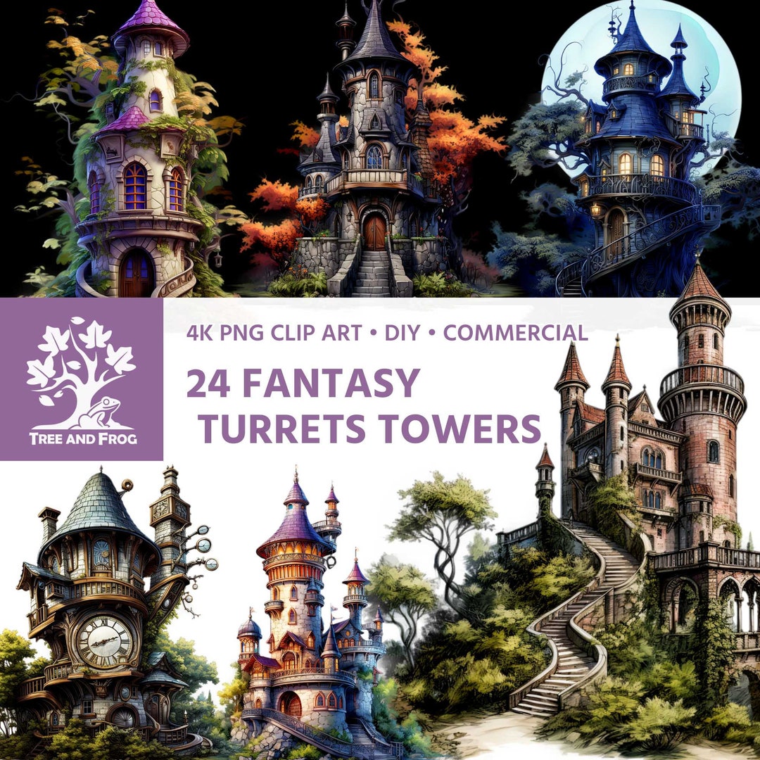 24 PNG Fantasy Turrets Towers Clipart Gothic Spire Castle Fairytale ...
