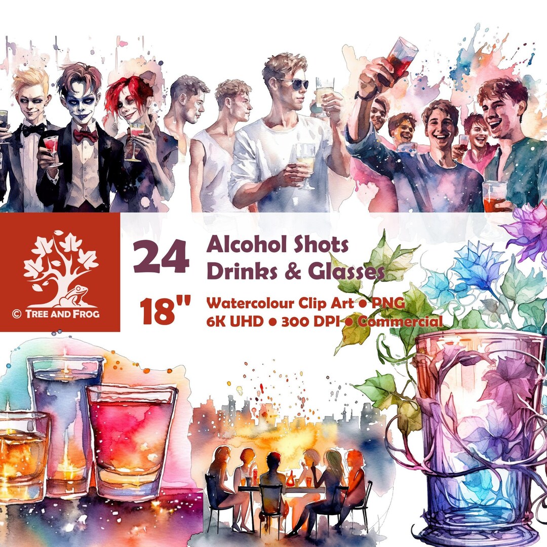24 PNG Shots Clipart Alcohol Drink Vodka Tequilla Whiskey Watercolor ...
