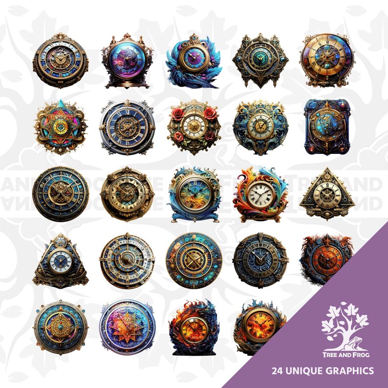 24 PNG Alchemist Esoteric Clocks Clipart Planetarium Sundial - Etsy