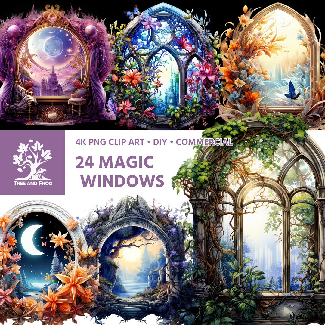 24 PNG Magic Windows Clipart Time Portal Illusion Talking Antique ...