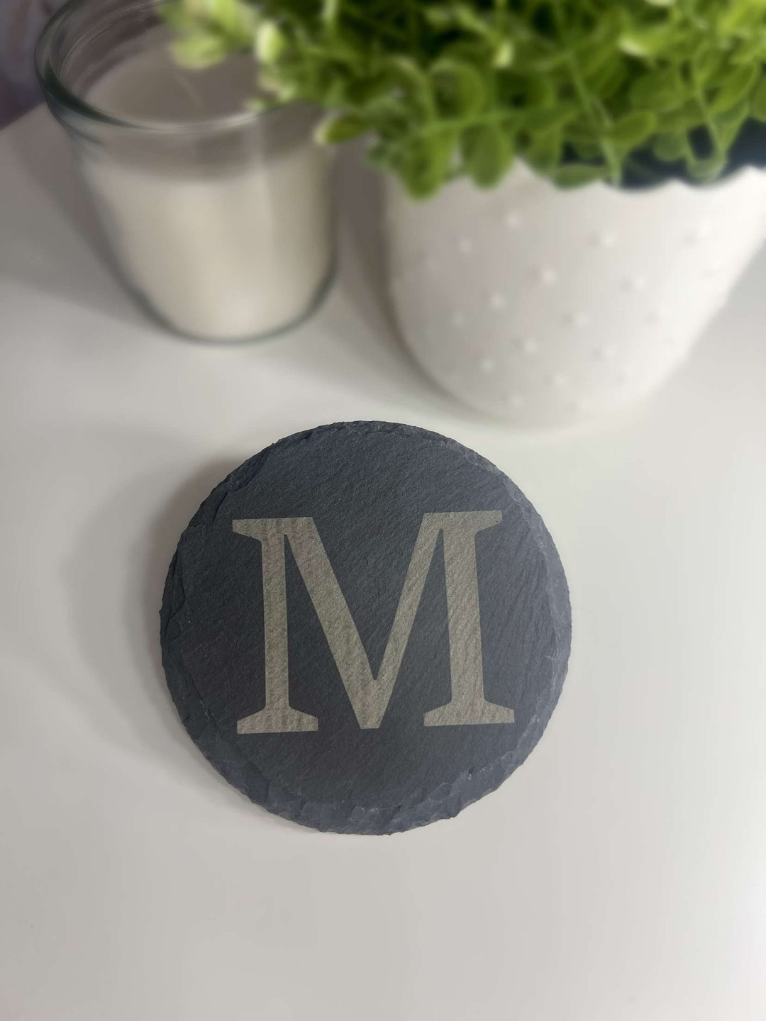 Letter Slate Coaster - Etsy