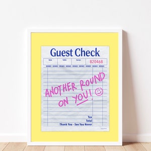Guest Check Wall Art Set of 3: Colorful Apartment College Decor Poster ...