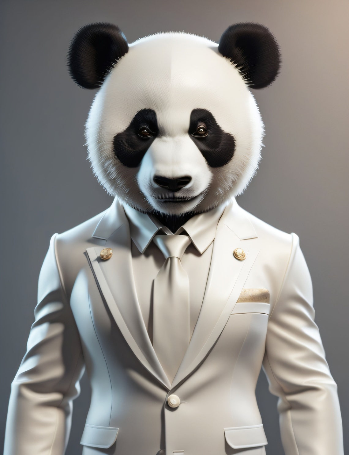 8 Animals in White Suit PRINTABLE ART Giraffe Lion Panda Tiger Elephant ...