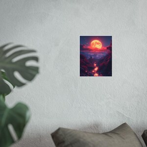 Neon Moon Over Cyber City – Futuristic Surreal Digital Art Print ...
