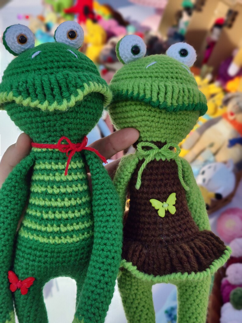 Long Crochet FROG Toy, Soft Acrylic, Handmade Toys, Soft Toy, Toddler ...