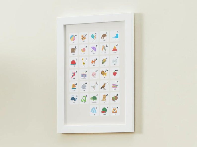 Illustrated Persian Alphabet Poster | Learn Farsi Alphabet for Kids ...