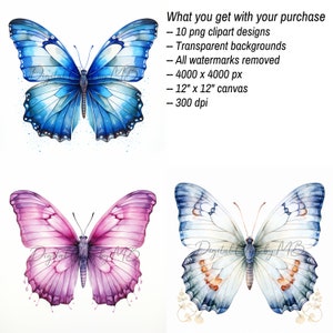 Watercolor Butterflies Clipart, Butterfly Clipart, Watercolor PNG ...