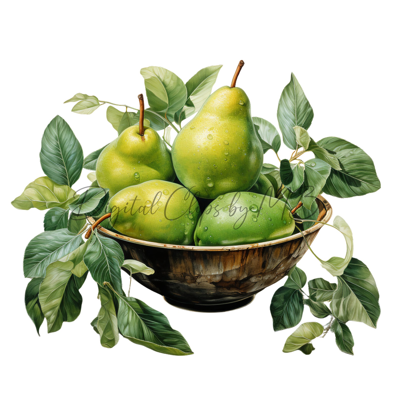 Food Clipart Bundle, Watercolor Food Clipart, Fruit and Vegetable ...