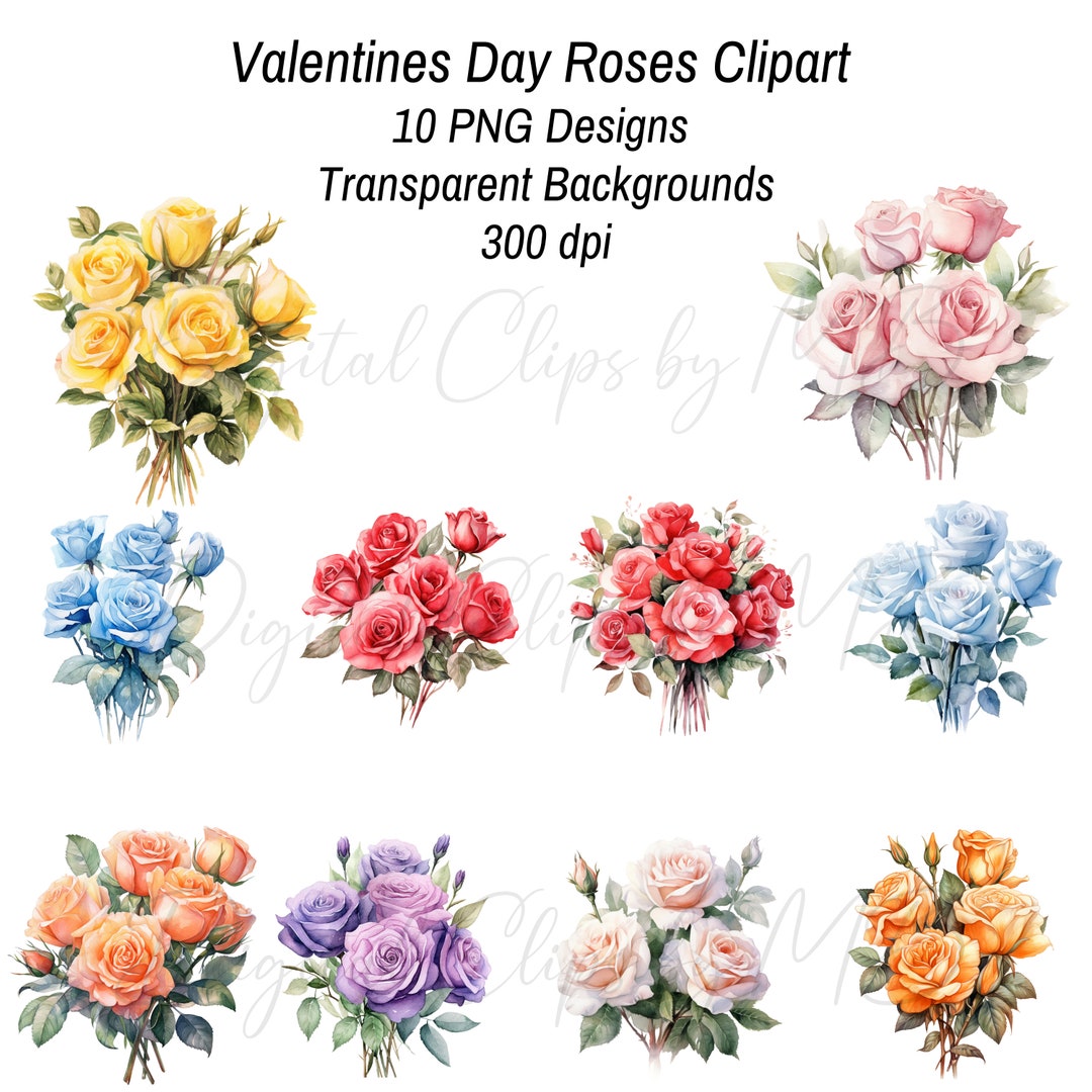 Valentine PNG Rose Clipart, Valentine Roses PNG Clipart Designs, Flower ...