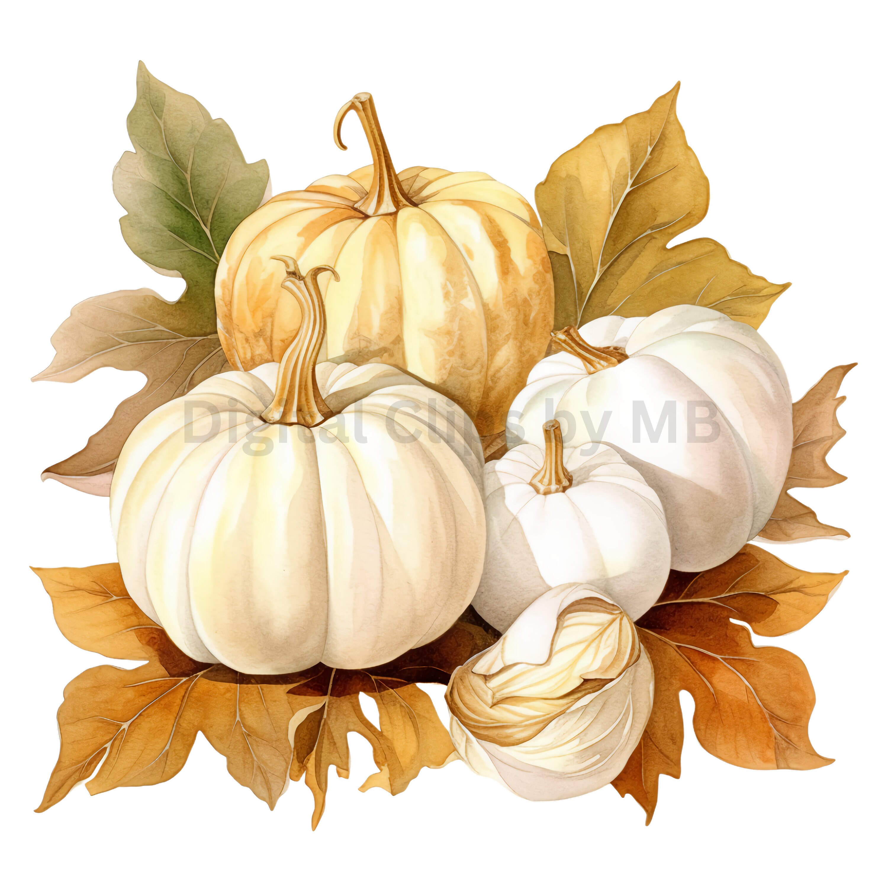 Fall Designer PNG Bundle Pumpkin Clipart Watercolor Clipart - Etsy